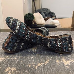 Lucky Brand | Shoes | Lucky Brand Emmie Teal Patterned Ballerina Flats ...